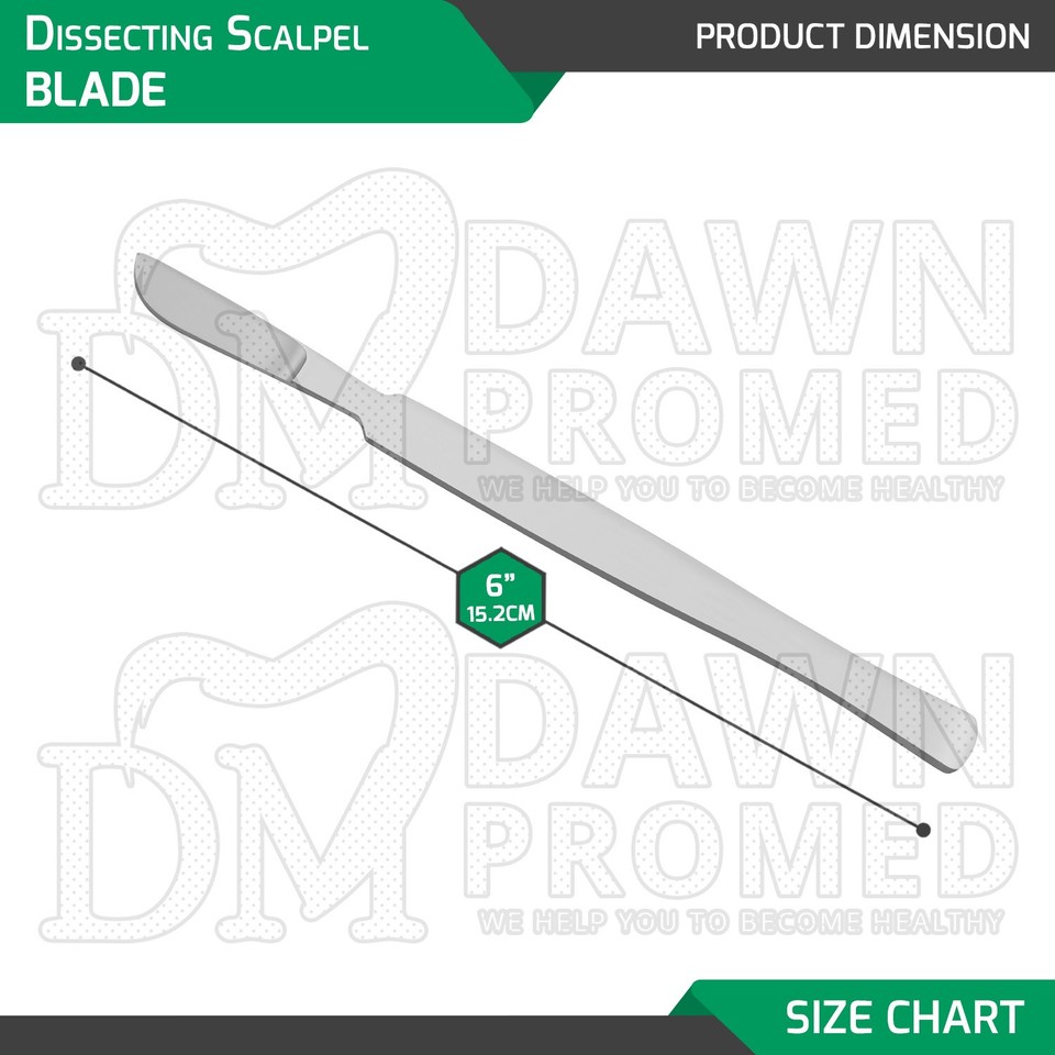 6 Pcs Dissecting Scalpel Blade 6″ Fixed Blade Flat Handle Medical ...