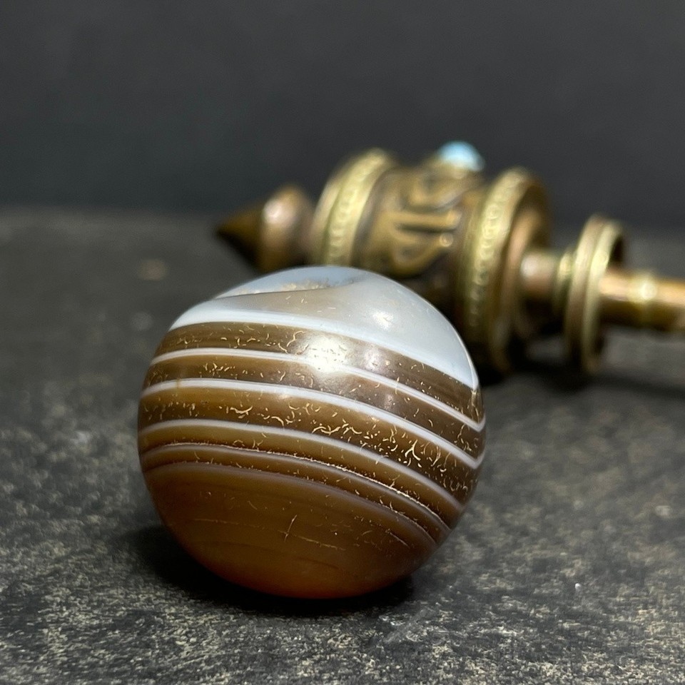 Tibetan Nepalese Himalayan Ancient agate Old Dzi Talisman eye Bead ...