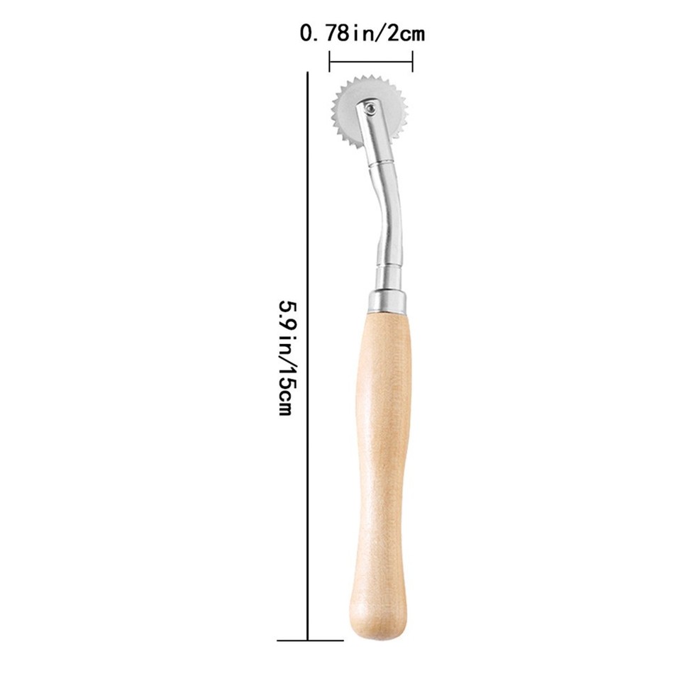 2 Pcs Tailor Sewing Tools Round Delimit Steel Toothed Cloth Wheel Wooden Handle | eBay Australia