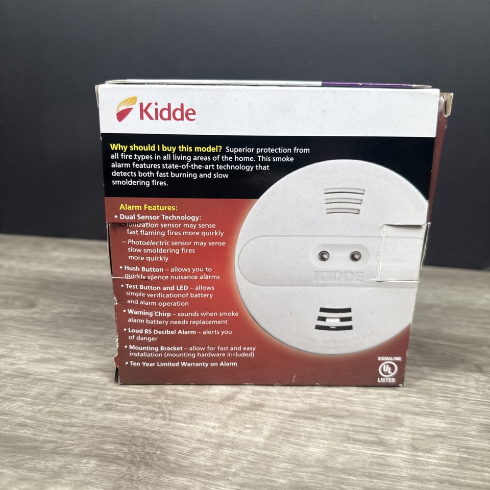 Kidde PI9010 Battery Operated Dual Sensor Ion Photo Smoke Alarm ...