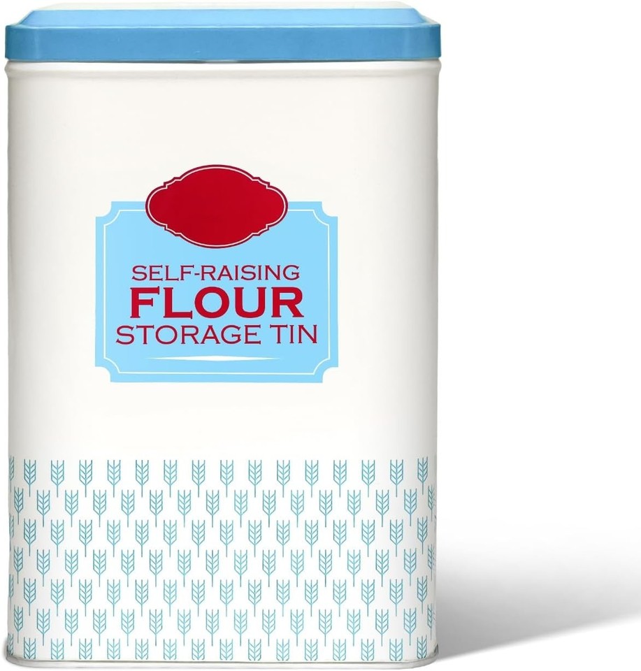 Flour Storage Plain & Self Raising Retro Style Tins Containers Kitchen ...