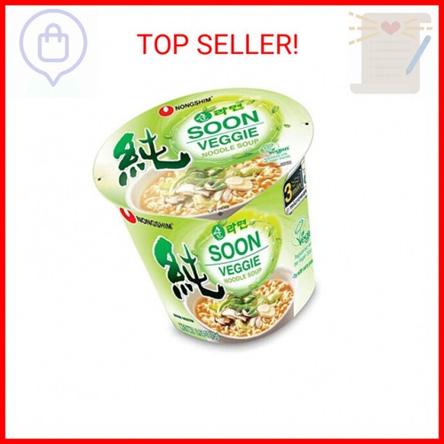 Nongshim Soon Instant Vegan Ramen Noodle Soup Cup, 6 Pack ...