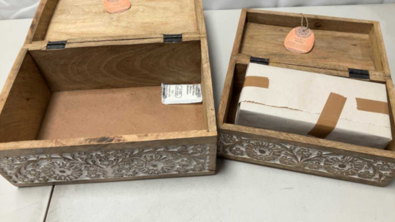 Deco 79 Mango Wood Floral Box | eBay