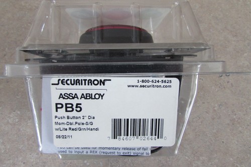 Securitron PB5 Access Control Exit Push Button Momentary DPST Red Green ...