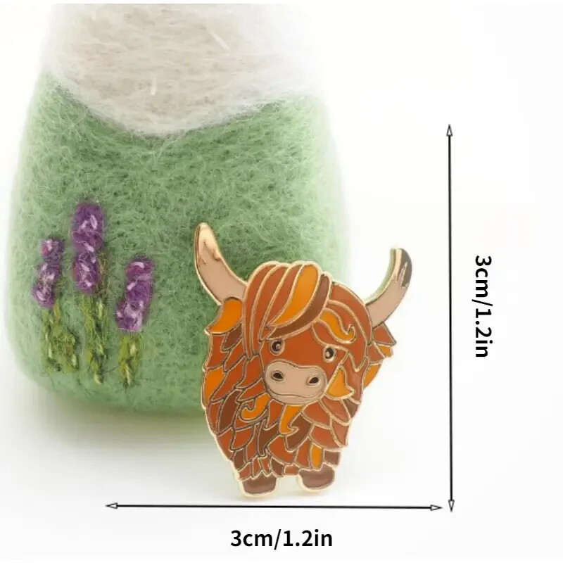 New Highland Cow Brooch Enamel Pin | eBay