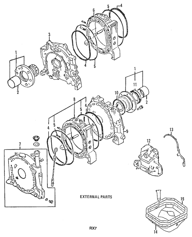 Mazda RX7 RX8 Rings Outer & Inner Seals N326-10-B71A N326-10-B72 ...
