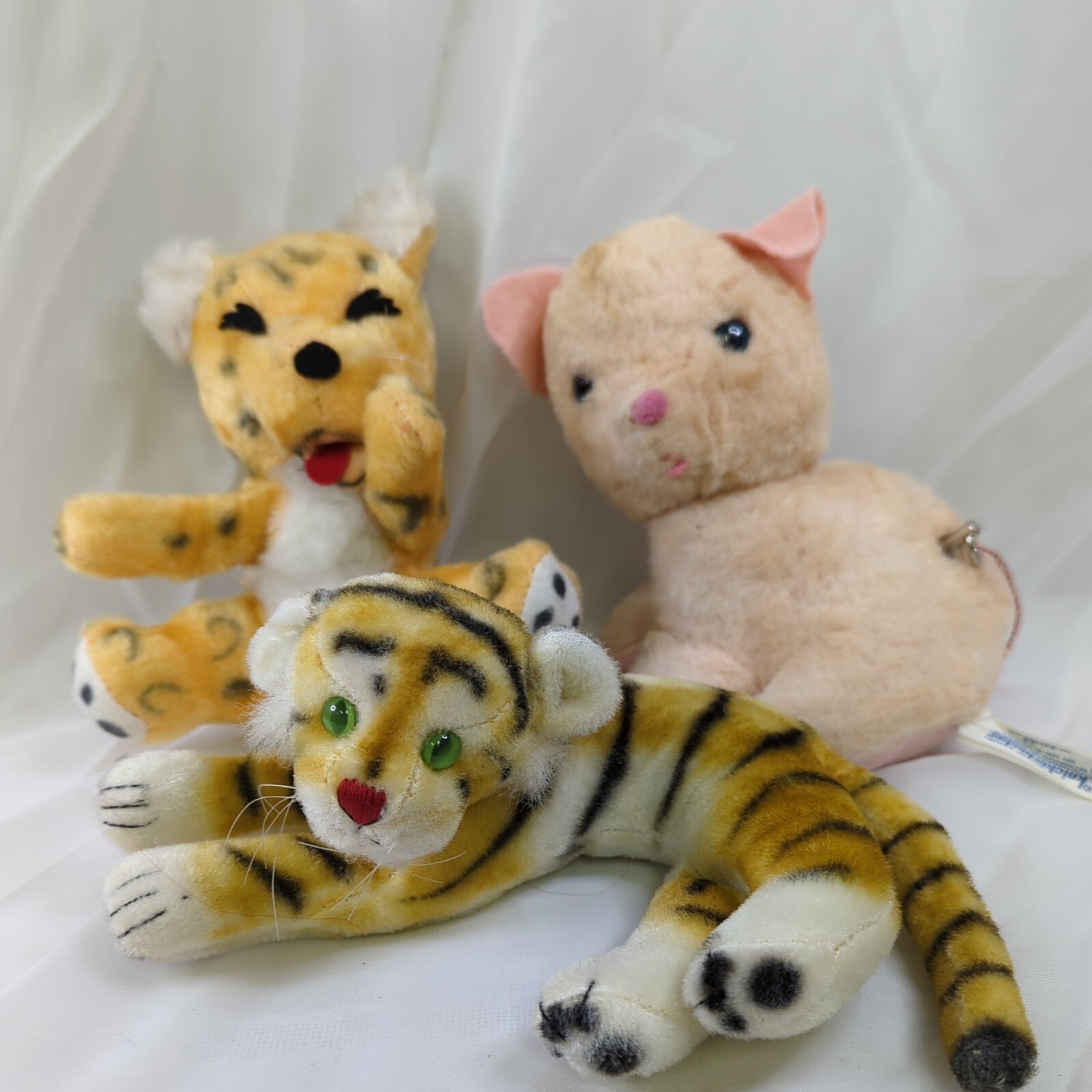 Lot 3 Vintage Plush Knickerbocker Kamar Dakin Tiger cat Kitten Music ...