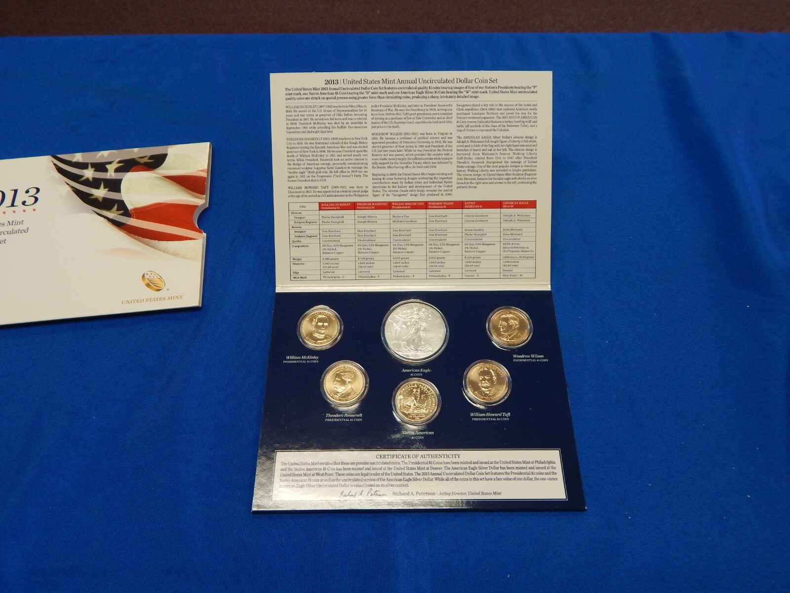 2013 United States Mint American Uncirculated Dollar coin Set w/ Silver ...