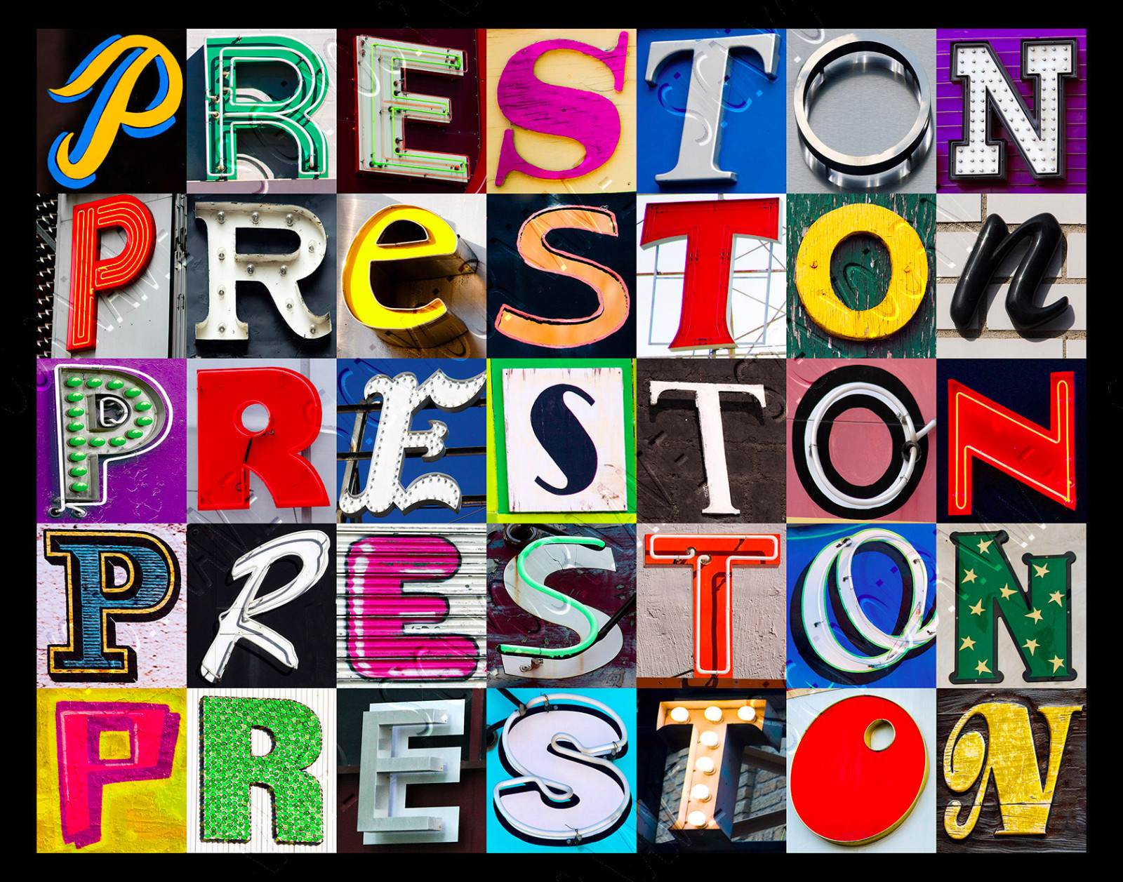 PRESTON Name Poster featuring photos of actual sign letters | eBay