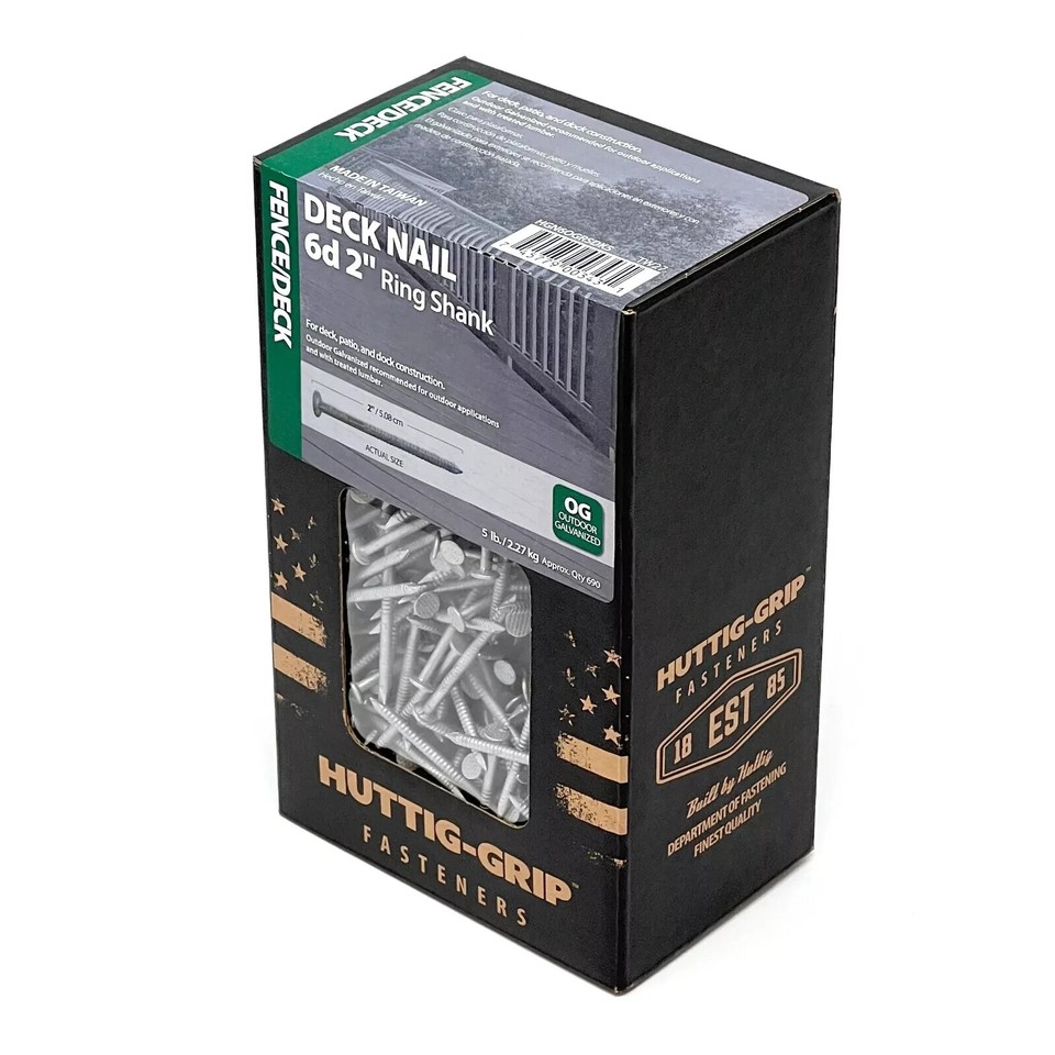 Huttig Grip 6d Wood Fence Deck Nail 2in HGN6OGRSDK5 Galvanized 5 lb 690 ...