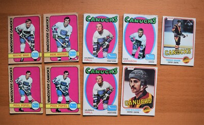 nine VINTAGE 1971-1981 Vancouver Canucks hockey cards w/Wayne Maki | eBay