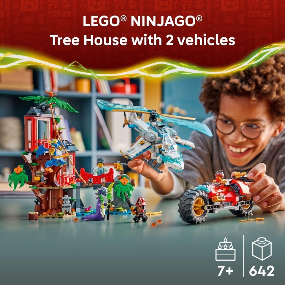 LEGO NINJAGO Ninja Vehicle Tree House Battle Building Toy for Boys ...
