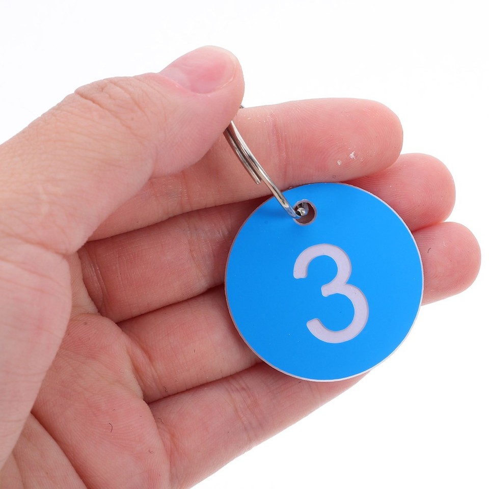 30 Pcs Digital Label Number Tags Engraved Numbered Round Key Labels ...