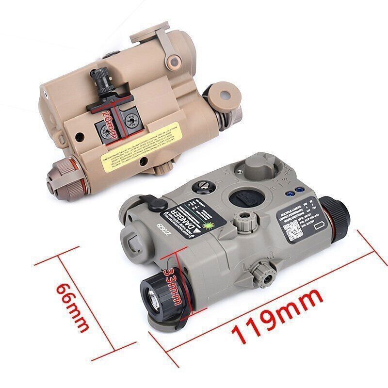 Tactical Picatinny PEQ 15 IR LED Red Green Strobe Laser Flashlight Dual ...