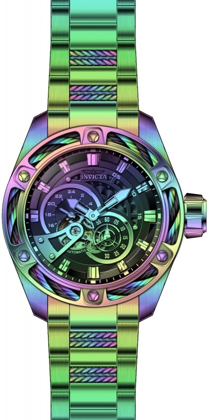 Invicta Bolt Automatic Brown Dial Men's Iridescent Stainless Steel ...