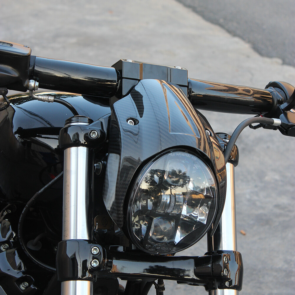 Carbon Fiber Front Headlight Fairing Cover for Harley Softail Breakout ...
