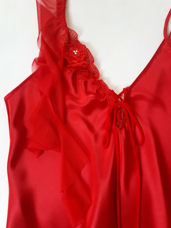 Shirley of Hollywood Red Satin Chemise Sizes 20 22 Designer Lingerie ...