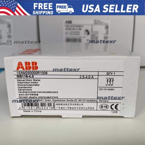 one new ABB MS116-4.0 motor protection 2.5-4.0A Fast Shipping | eBay