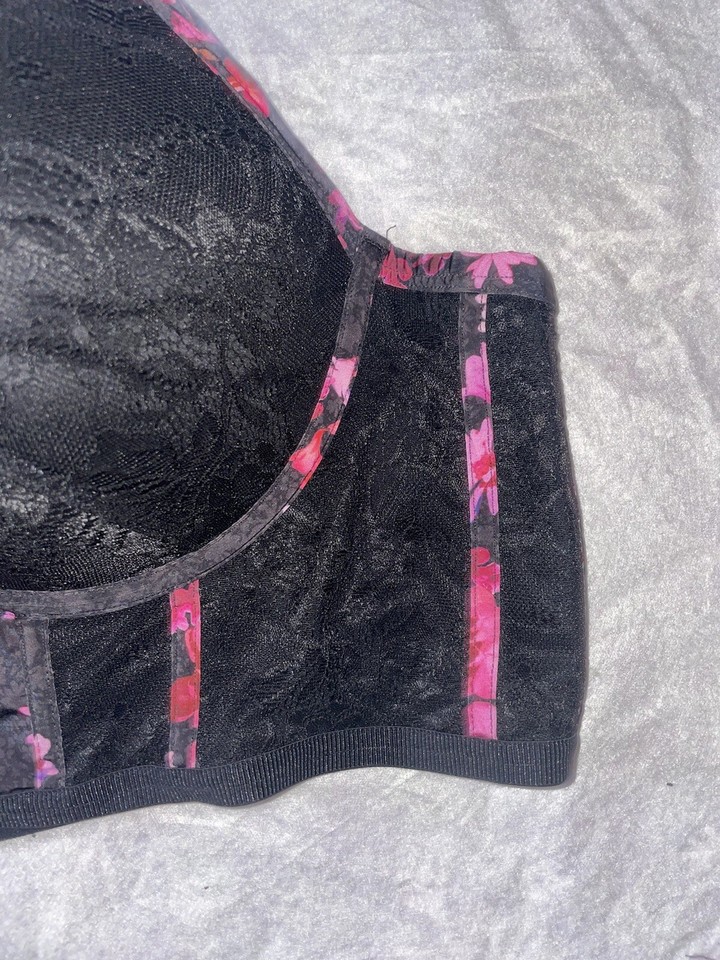 Torrid Curve XO Plunge Push Up Bra Long Line Black Floral size 48D EUC ...