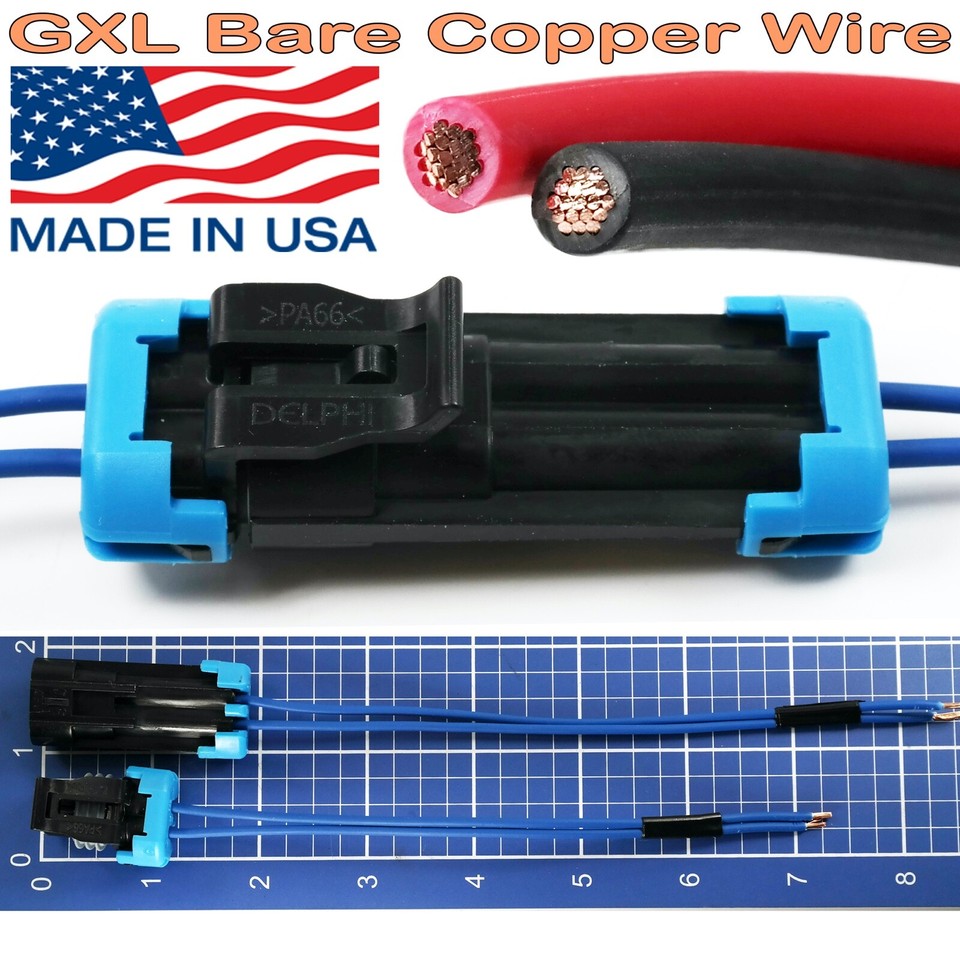 Assembled Delphi 2-Pin Metri-Pack 150Series 18GA Male & Female ...