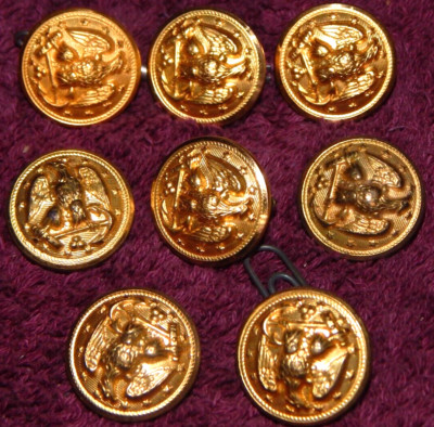 US Navy Uniform Buttons 7/8" Lot of 8 Superior Quality Waterbury ...