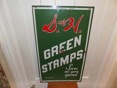 Vintage 1956 S & H Green Stamp Double Sided Metal Sign | eBay