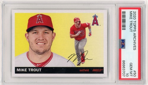 2020 Topps Archives Mike Trout #50 - 1955 Design LA Angels PSA 10 Gem ...