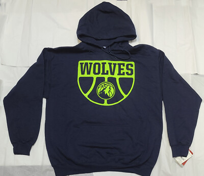 MINNESOTA TIMBER WOLVES NBA Basketball Fleece HOODIE Athletic Navy ...