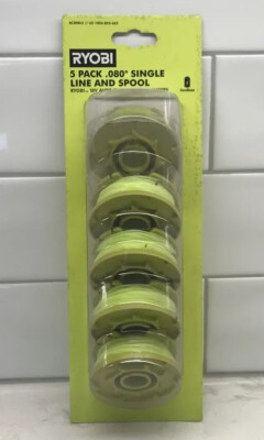 RYOBI 0.080 in. Replacement Auto-Feed Line Spools (5-Pack) New Open Box ...
