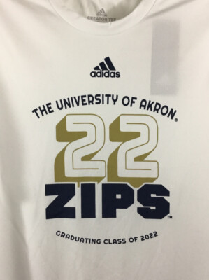 Akron University Zips Adidas Creator Tee Shirt Mens Medium White Class ...