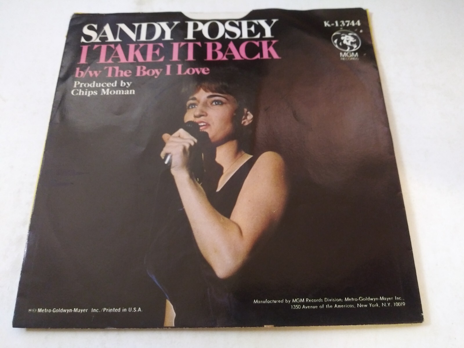 Sandy Posey I Take It Back VG Original 45RPM MGM K13744 Record & Pic ...