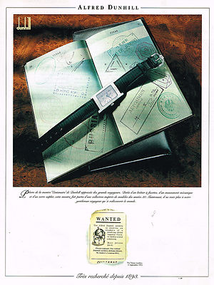 PUBLICITE ADVERTISING 064 1995 ALFRED DUNHILL collection montre ...
