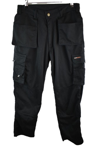 Tuffstuff Mens Black Cargo PPE Construction Builders Pants Size W30 L32 ...