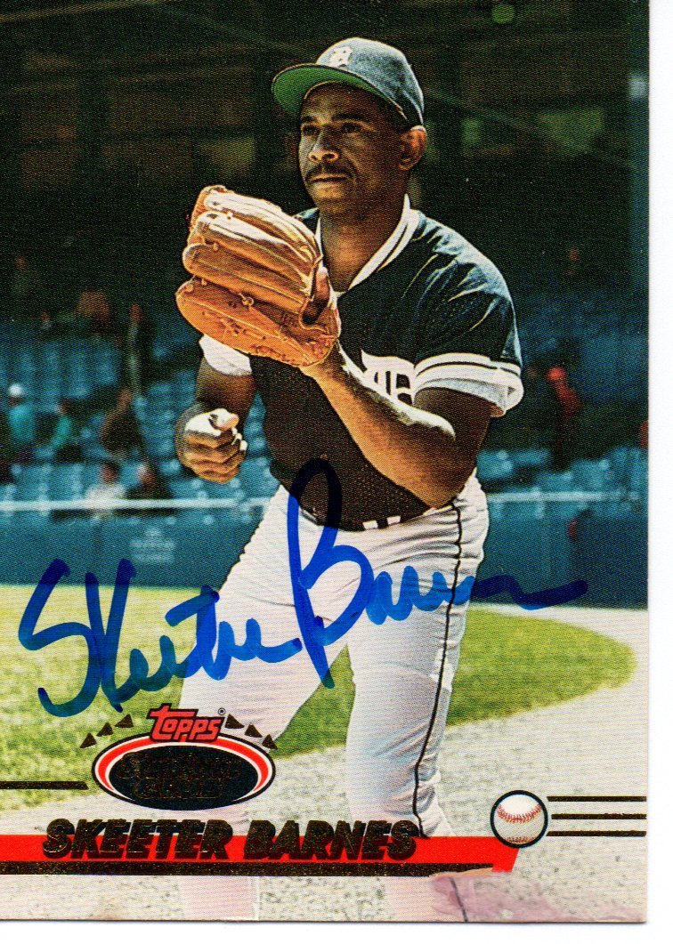 Skeeter Barnes Detroit Tigers 1993 Topps Stadium Club Signed Card | eBay