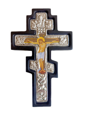 7" Greek Orthodox Metal Byzantine Wall Blessing Cross Crucifxion Icon ...