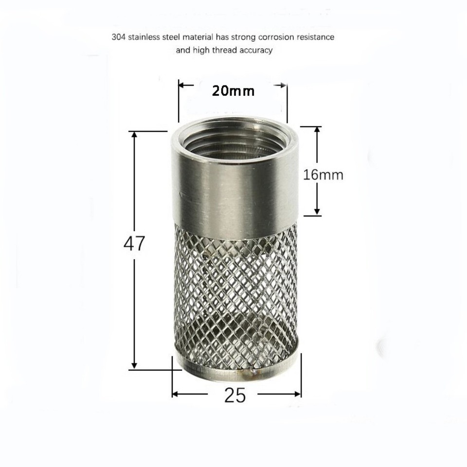 304 Stainless Steel Suction Strainer Round Filter Screen Garden ...