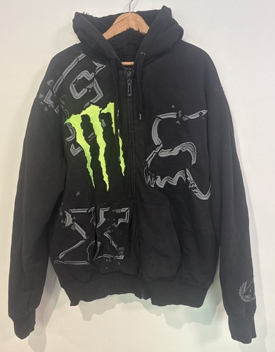 Fox Racing Ricky Carmichael Monster Energy Full Zip Hoodie Sherpa Lined ...