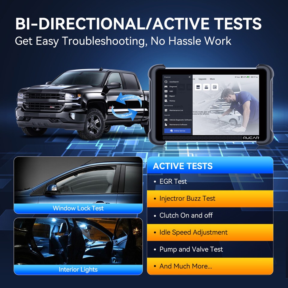MUCAR 892BT Diagnostic AI-Assisted Bidirectional Scan Tool Car OBD2 ...