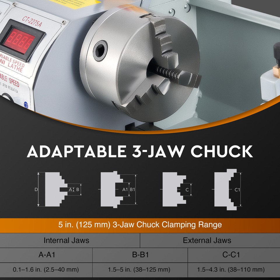 Mini Metal Lathe 9x30" Metalworking Machine DC Motor 3000rpm 3-Jaw LCD ...