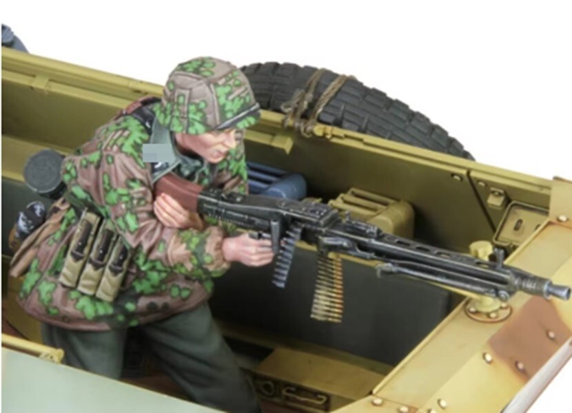 1/16 Resin Figure Model Kit German Machine Gunner Gun Soldier WW2 Army ...