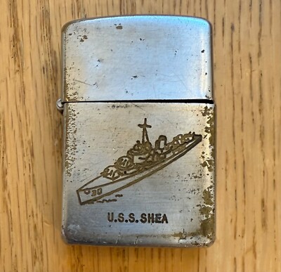 VINTAGE ZIPPO MILITARY LIGHTER USED USS SHEA ZB8 | eBay