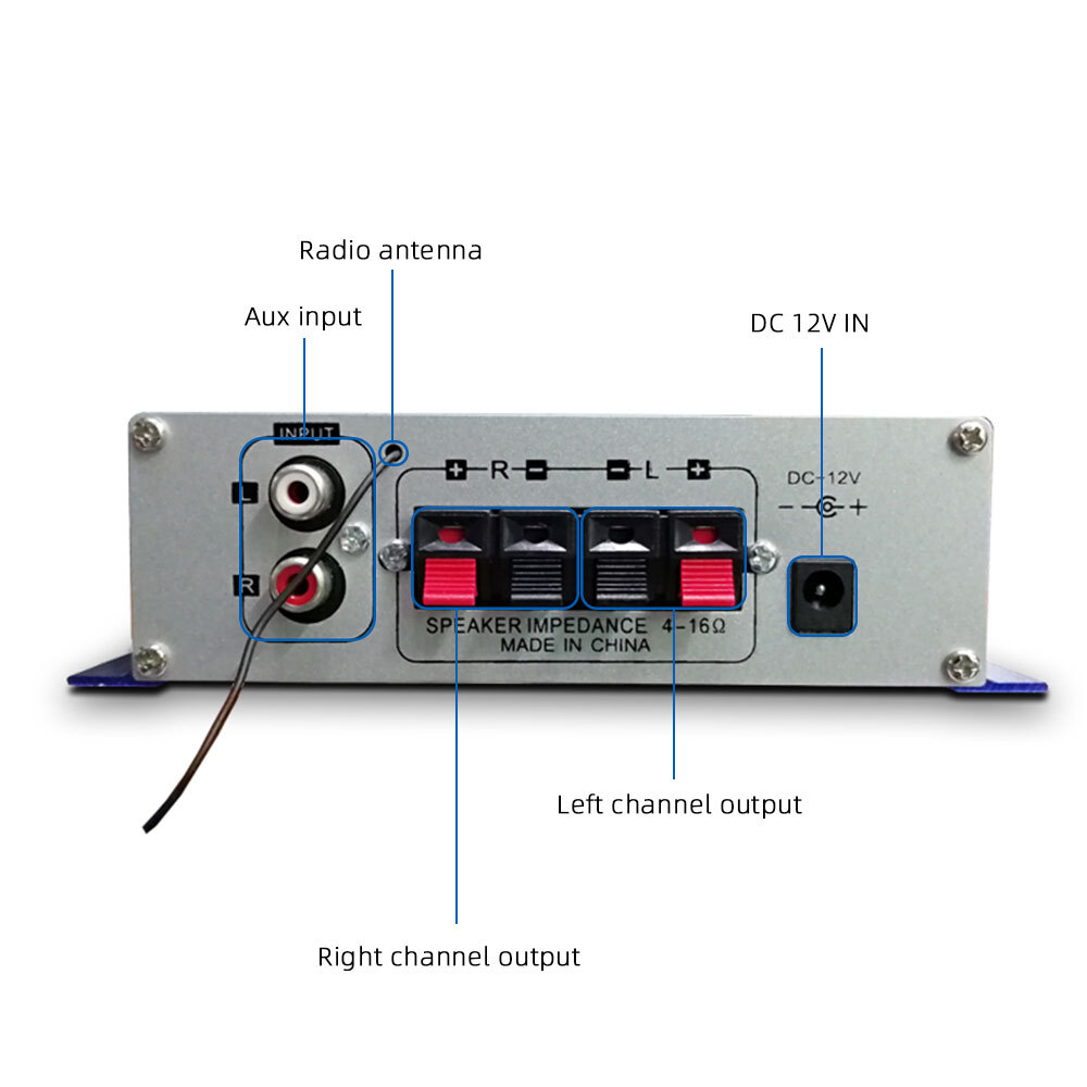 400W Bluetooth 5.0 Stereo Audio Receiver Amplifier 2CH Mini Hi-Fi Amp FM USB/SD | eBay