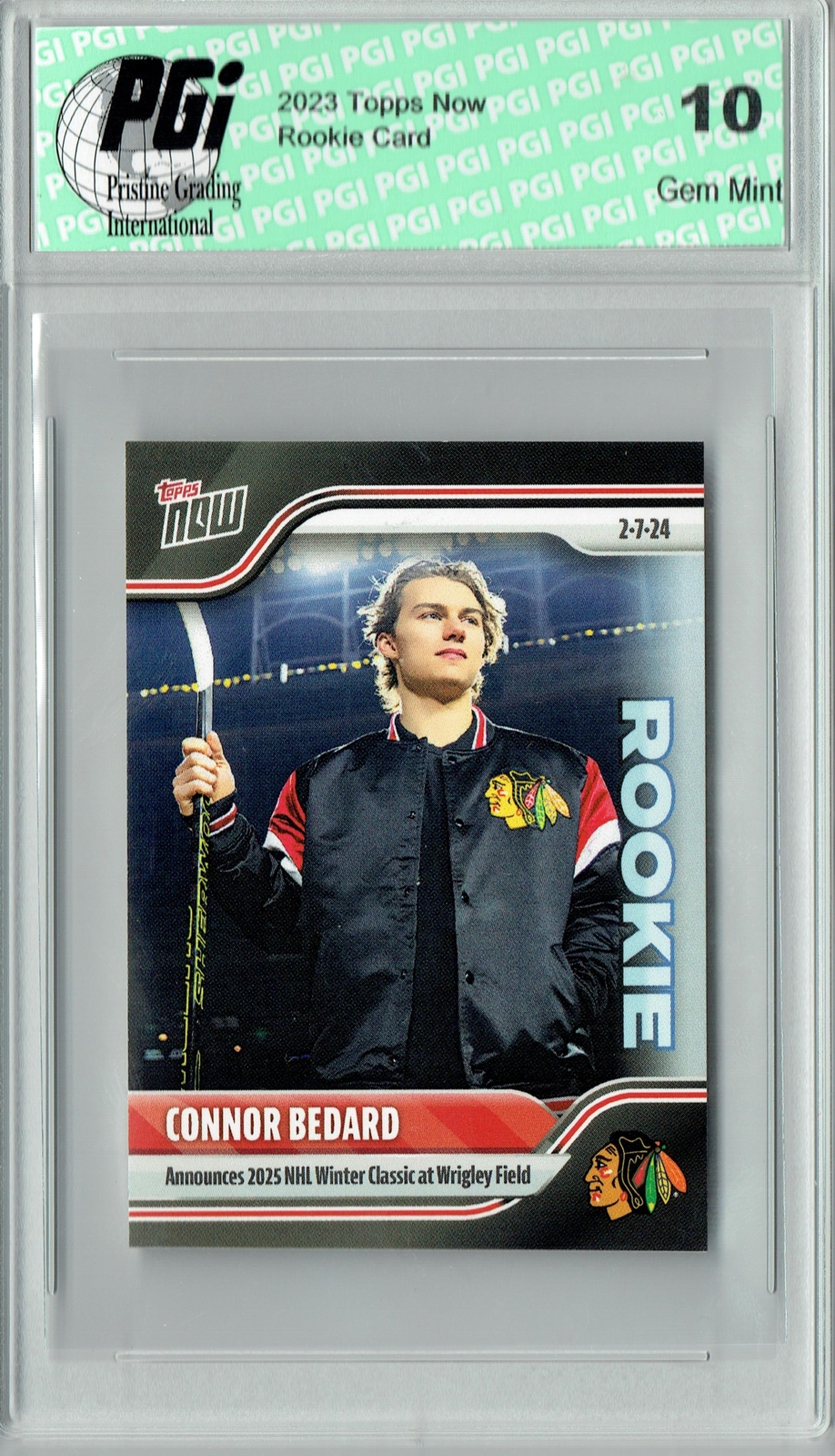 Connor Bedard 2024 Topps Now #114 Winter Classic Rookie Card PGI 10 ...