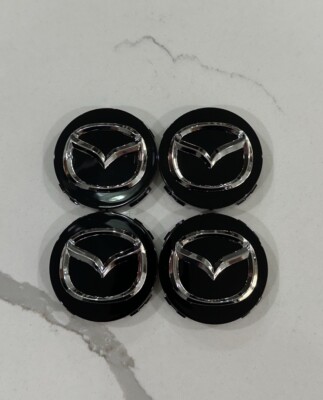 (4 X) MAZDA 56mm Black Wheel Center Caps Mazda 3/5/6, RX 8, Miata, CX-3 ...