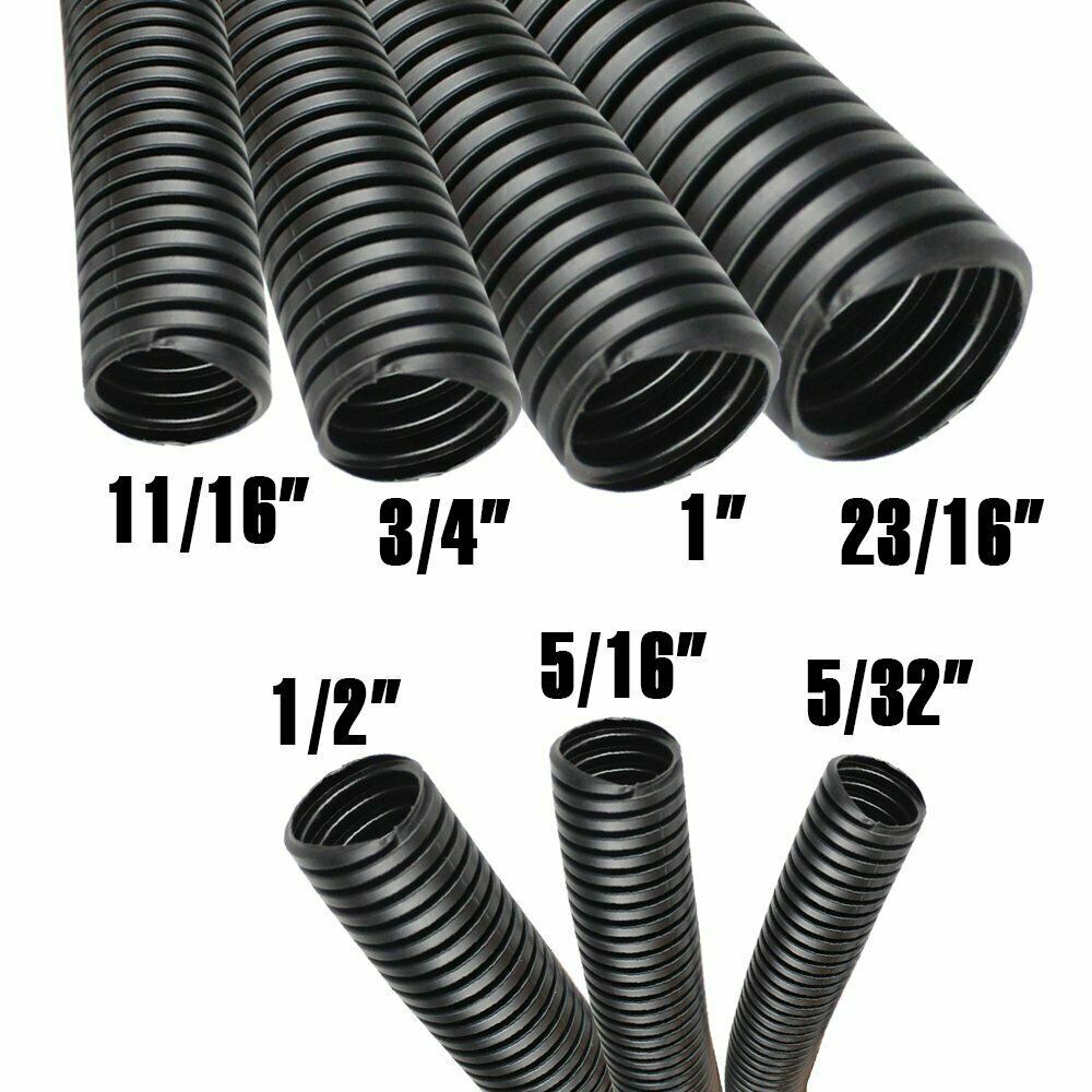 ALL SIZES 1 FT - 100 FOOT Split Wire Loom Polyethylene Tubing Marine ...