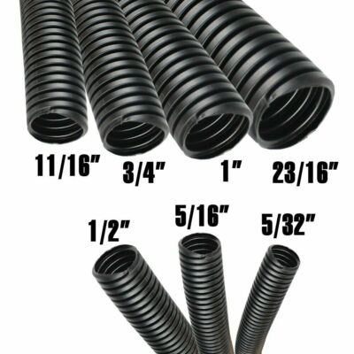 ALL SIZES 1 FT - 100 FOOT Split Wire Loom Polyethylene Tubing Marine ...