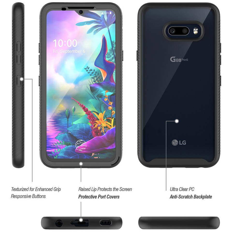 For LG G8X ThinQ Case Full-Body Hybrid Shockproof Phone Cover + Screen ...