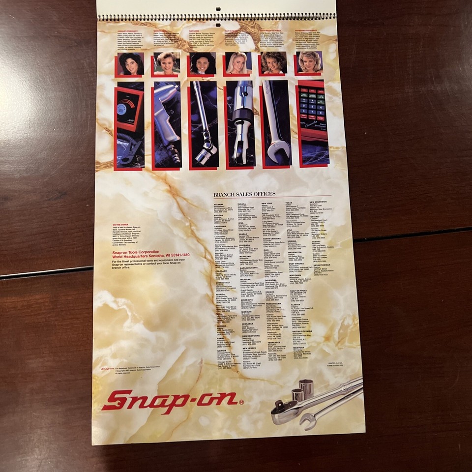 1988 SNAP-ON TOOLS Pin-Up Swimsuit Girls Collector's Calendar Retro ...
