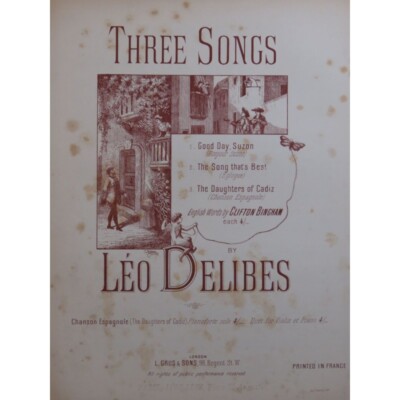 DELIBES Léo The Song That's Best Chant Piano ca1895 | eBay
