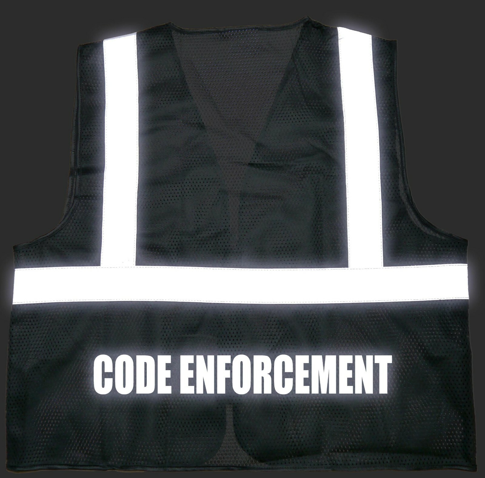 Code Enforcement safety vest, black, REFLECTIVE design, High Visibility ...